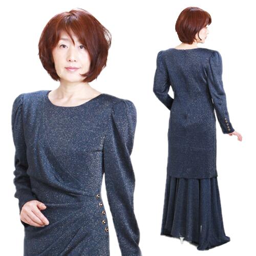 フォーマルドレス レンタル 結婚式 11号-13号 紺 2ＷＡＹ 10203 母親 ドレス 服装 母 叔母 衣装 50代 60代