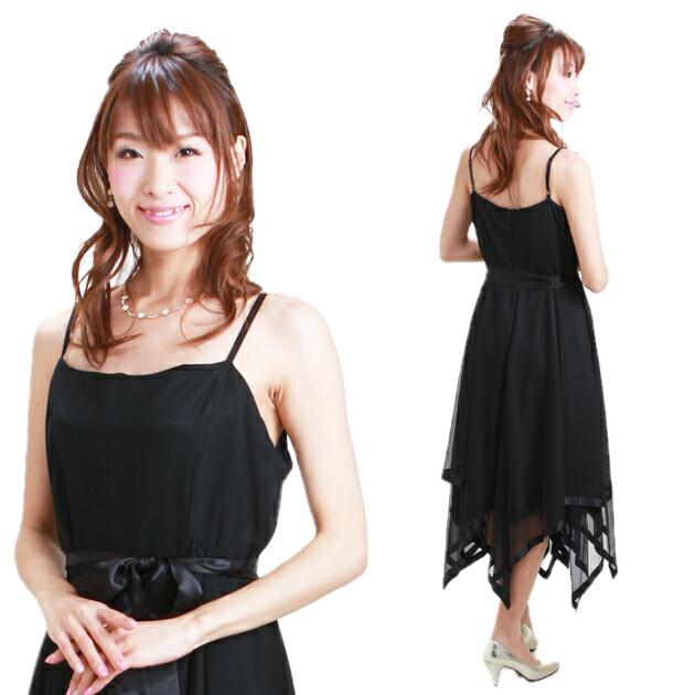 フォーマルドレス レンタル 結婚式 17号 黒 ワンピース 58-0242 レディースドレス 20代 30代 40代