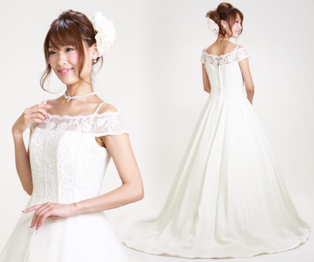 ウェディングドレス レンタル 11号 Aライン ウエディングドレス ウェディング ドレス 披露宴 6123 ES862A 送料無料