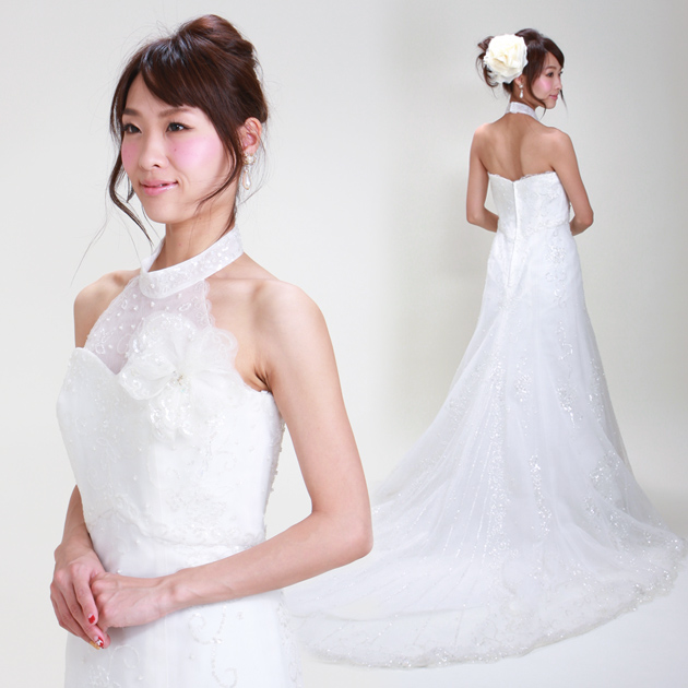 ウェディングドレス レンタル 9号-11号 Aライン ウエディングドレス ウェディング ドレス 披露宴 6406 LS20771  送料無料