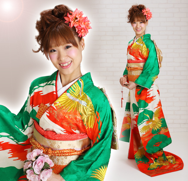 引き振袖レンタル 白地 色振袖 黒引き振袖 NT-94 花嫁 送料無料