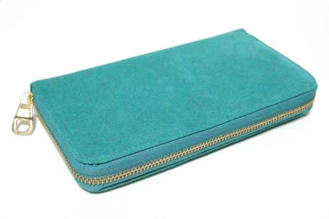 【Maturi マトゥーリ】 アルカンターラ ピスタシリーズ ラウンドファスナー 長財布　MR-098　SBL　ティファニーブルー　定価38500円
