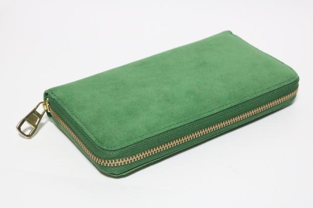 【Maturi マトゥーリ】 アルカンターラ ピスタシリーズ ラウンドファスナー 長財布 MR-098 GR/BK 定価38500円