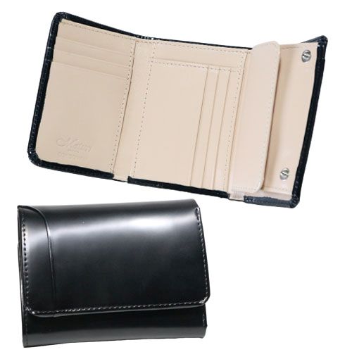 Maturi マトゥーリ エグゼクティブ コードバン 馬革 牛革 三つ折り財布 コンパクトウォレット MR-501 BK/Beige 定価39800円の通販はau PAY マーケット ...