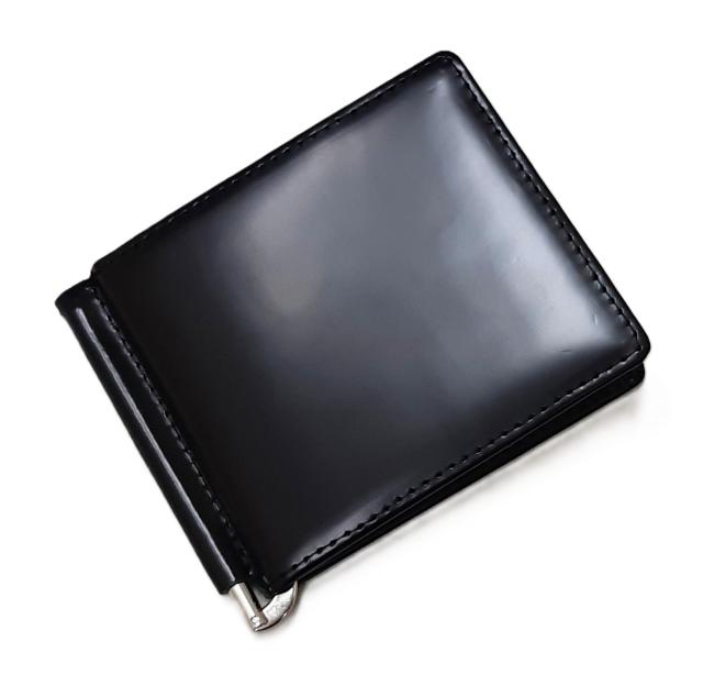 【Maturi マトゥーリ】 コードバン 馬革 牛革 マネークリップ MR-502 BK/BE 定価25800円