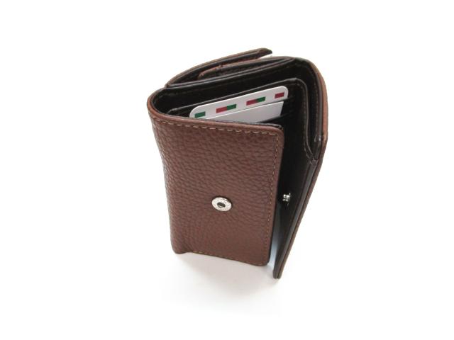 【Maturi マトゥーリ】イタリアンレザーパステルカラー５色　コンパクト三つ折り財布　MR-092　ブラウン　定価19800円