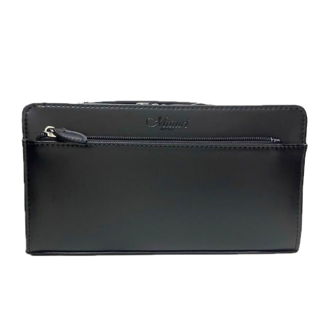 【Maturi マトゥーリ】 コードバン セカンドバッグ 馬革 牛革 ダブルファスナー MT-42 BLACK 定価39800円