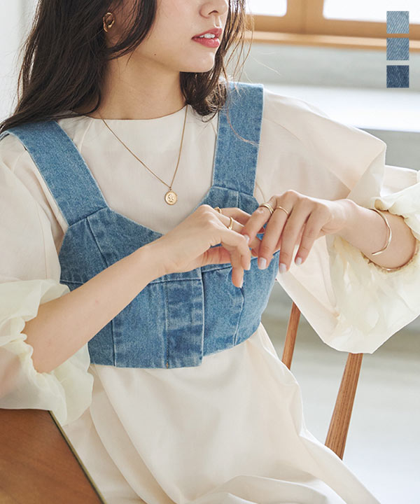 春新作 バックシャーリングデニムビスチェ C6836 入荷済 レディース トップス ビスチェ ベスト ノースリーブ デニム シャーリング クロッの通販はau PAY マーケット - 【TOP ...