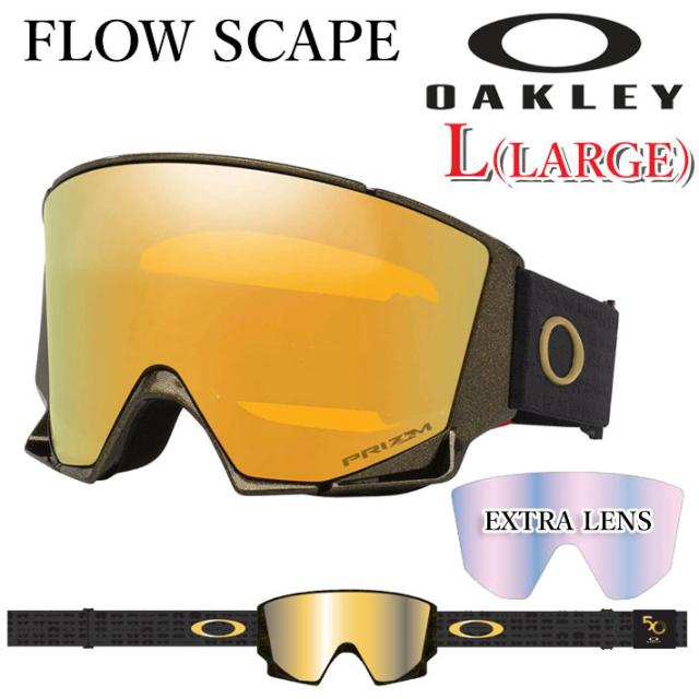25-26 ゴーグル OAKLEY オークリー FLOW SCAPE L GOGGLE oo7145A-14 フロー エスケープ エル ASIAN FIT アジアンフィット ラージフィット 50th Anniversary スノーゴーグル スノボー スキー 日本正規品 2025 2026