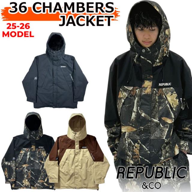 25-26 REPUBLIC & CO ウェア リパブリック 36 CHAMBERS JACKET スノーボード チャンバース ジャケット メンズ レディース スノーボードウェア スノーウェアー アウトドア キャンプ 釣り スケートボード 2025 2026 日本正規品