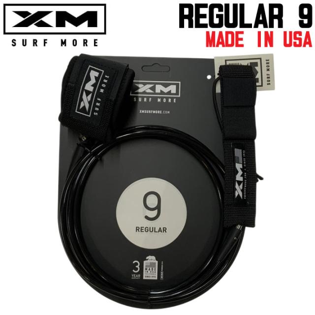 2025 XM サーフィン リーシュコード REGULAR 9’0 ANKLE 足首用 9ft エックスエム ショートボード リーシュ MADE IN USA サーフボード