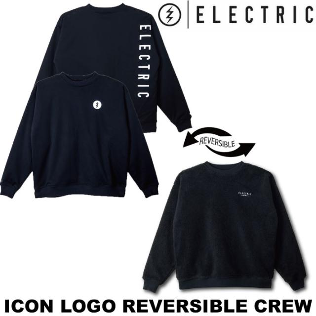 25-26 ELECTRIC エレクトリック トレーナー ICON LOGO REVERSIBLE CREW [10] リバーシブル 撥水 ボア スウェット クルーネック スノーボード スケートボード ストリート ジム アウトドア 日本正規品