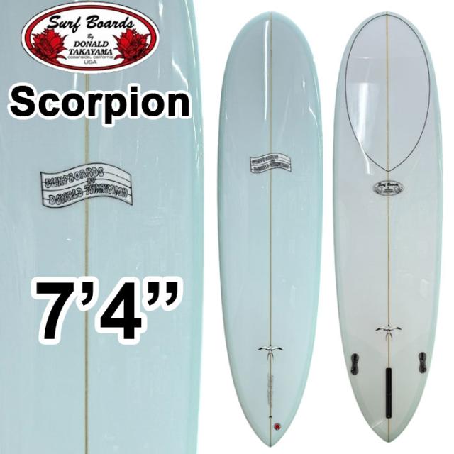 ファンボード ドナルドタカヤマ Donald Takayama HPD ハワイアンプロデザイン SCORPION 7’4 All Seaform Blue Tint ポリッシュ仕上げ ツヤあり 石黒 聡 サーフボード [営業所留め送料無料] [店頭受け取り可能]