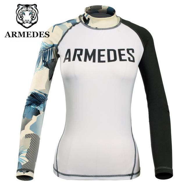 送料無料 ARMEDES アルメデス ラッシュガード 水着 機能性 UVカット 紫外線対策 日焼け防止 冷感 通気性 伸縮性 速乾 伸び止め 長袖 スタイリッシュ レディース S-L 全2色 ...