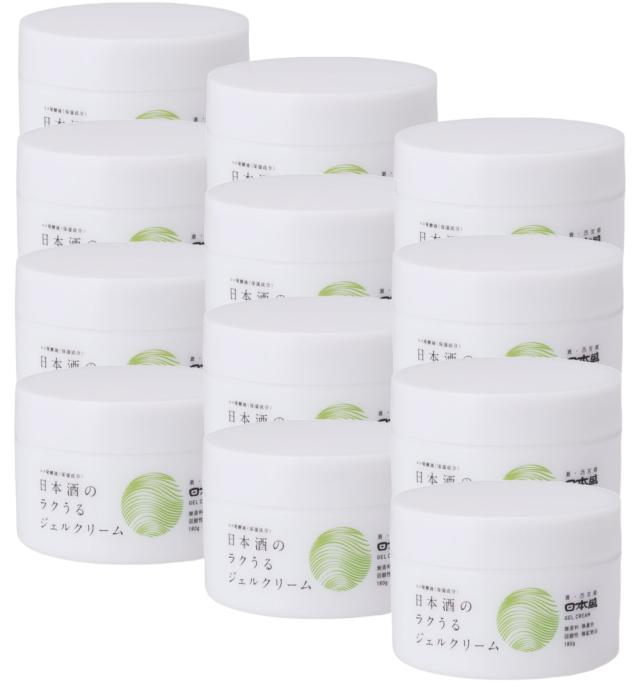 日本盛 日本酒の保湿ジェルクリーム 180g ×12【12個セット】送料無料 無香料 無着色 オールインワン