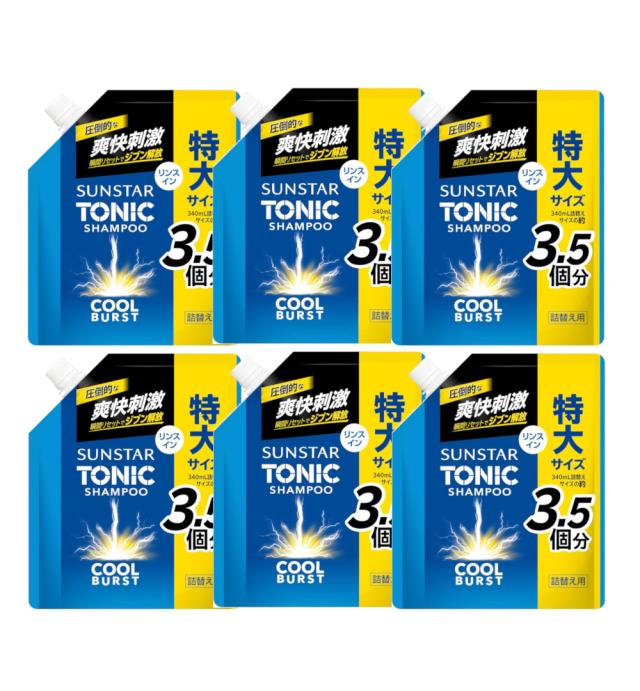 サンスタートニックシャンプー COOLBURST リンスイン 詰替え大容量1200mL×6【6個セット】ケース販売 送料無料 ノンシリコン処方