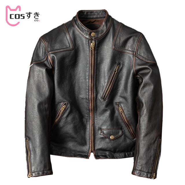本革ジャケット 茶芯　フライトジャケット レザージャケット 馬革 革ジャン 本革 レザーコート メンズ ラペル 高品質