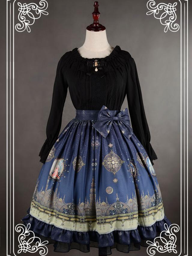 ロリータ服　スカート　レトロ　プリント柄