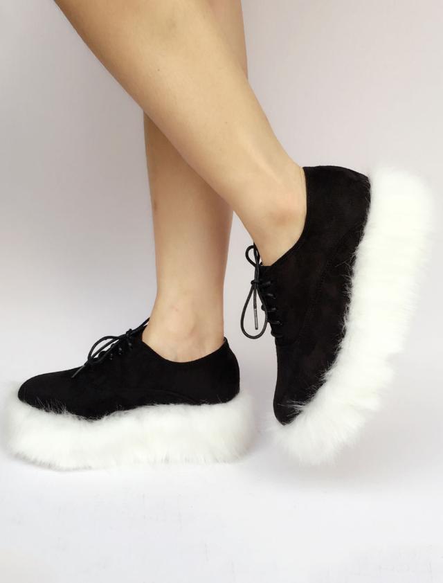 ブラック ロリィタ靴 無地 丸いつま先 ストリートウェア PU