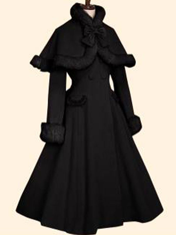 甘いロリータコートオリーブバタフライオーバーコートマント合成