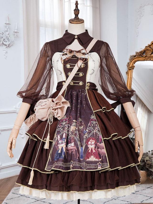 古典的なロリータJSKドレス化学者弓チョコレートロリータジャンパースカート