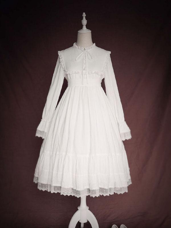 古典的なロリータOPドレスフリル長袖ロリータワンピースドレス