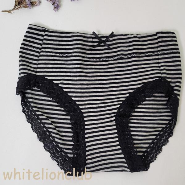 サニタリーショーツ ヒップハンガー ボーダー ウイング対応 生理用