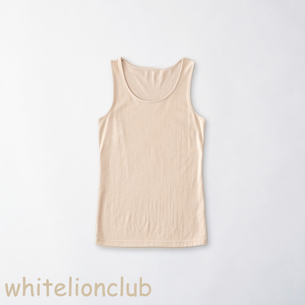 タンクトップ レディース 肌側シルク100% 外側ウール100% エアリー