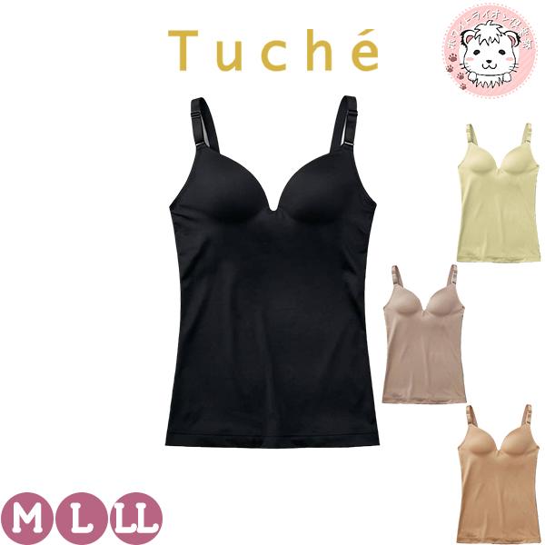 グンゼ トゥシェ ブラトップ 神業盛スムース ノンワイヤー 特盛パッド M/L/LL | 響きにくい 背中開き レディース ナイロン キャミソール 下着 肌着 インナー JN1003P ...