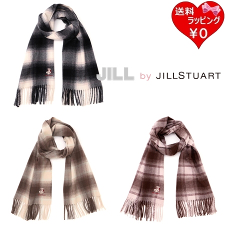 ジル バイ ジルスチュアート JILL by JILLSTUART マフラー BEARシリーズ Holiday ベア刺繍 チェック ストール  レディース