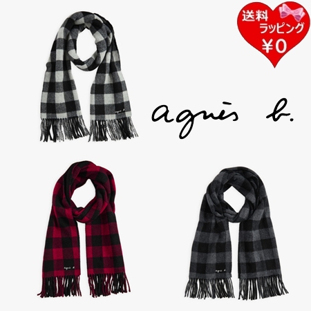アニエスベー agnes b マフラー チェック ウール混 リバーシブル レディース メンズ ユニセックス イタリア製   ブランド 正規品 新品 ギフト プレゼント 人気 おすすめ 誕生日 記念日 クリスマス 送料無料 ラッピング無料