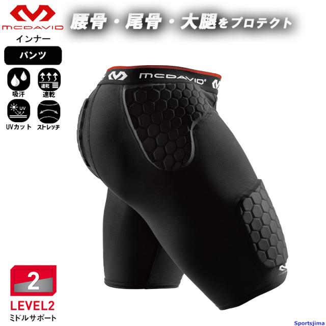 マクダビッド インナー パンツ HEX サイドショーツ 男女兼用 M737 腰 尾骨 大腿 プロテクター サポーター コンプレッション バスケットボール