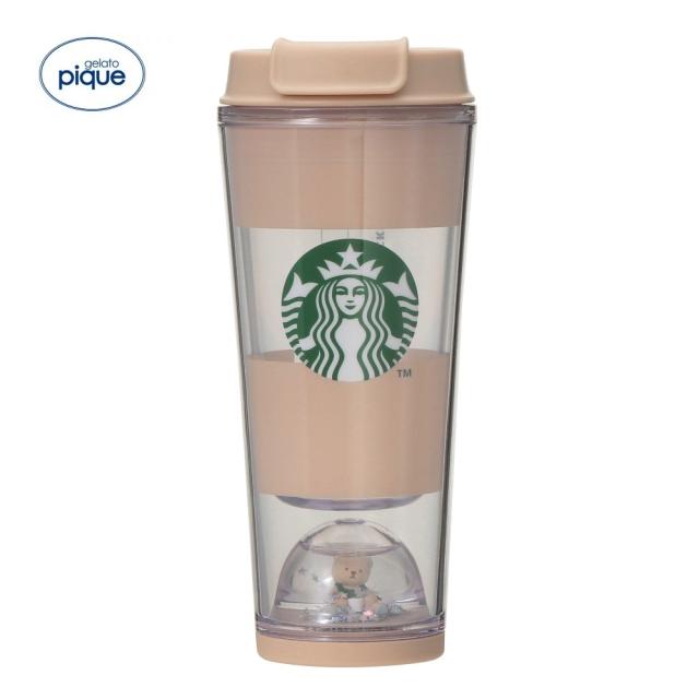 【新品】１週間以内発送【モカベージュ】gelato pique STARBUCKS　ベアスノードームボーダータンブラー モカベージュ 355ml ジェラートピケ スターバックス