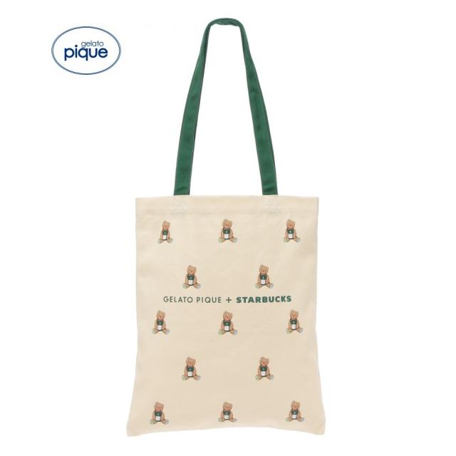【新品】１週間以内発送 gelato pique STARBUCKS　ベア柄トートバッグ アイボリー　コラボレーション ジェラートピケ スターバックス