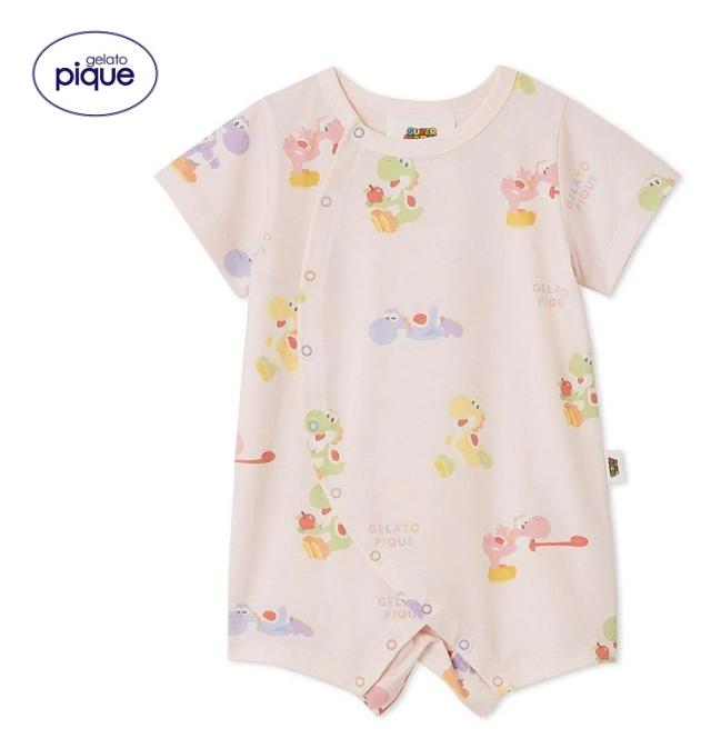【新品】【即納】PNK ヨッシー【70サイズ】gelato pique ジェラート ピケ【スーパーマリオ】【ベビー】キノピオ＆ヨッシーロンパース　ジェラピケ