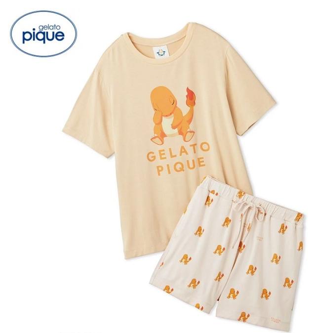 【新品】【即納】【ORG ヒトカゲ】gelato pique ジェラート ピケ ポケモンスリープ 接触冷感プリントTシャツ＆ショートパンツセット レディース ポケットモンス
