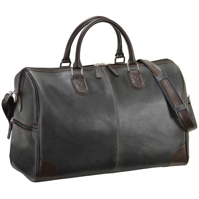 HR★☆ ボストンバッグ 旅行カバン 白化合皮 日本製 豊岡製鞄 10426-01 黒[送料無料(一部地域を除く)]