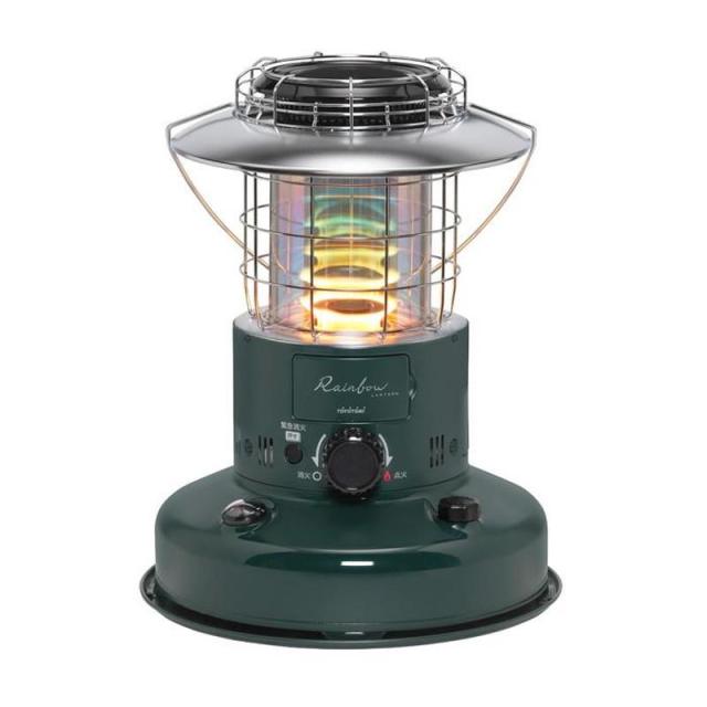 石油ストーブ 灯油ストーブ トヨトミ 対流形 乾電池式 丸型 木造7畳 最大9畳 RL-2524-G グリーン ランタン調 レインボーストーブ