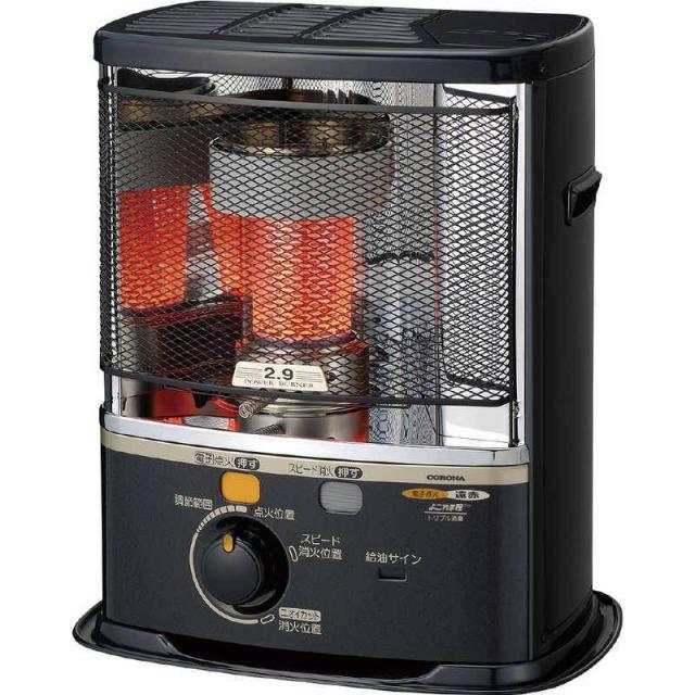 石油ストーブ 灯油ストーブ コロナ 反射形 木造8畳 最大10畳 4Lタンク SX-E2925Y-HD ダークグレー 小型 黒色メッシュガード