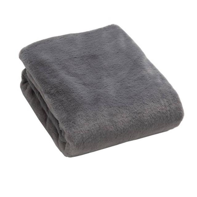 電気毛布 敷き毛布 130x80cm ラビットファー 洗える 省エネ 温度調節 ダニ退治 シンプル 無地 グレー