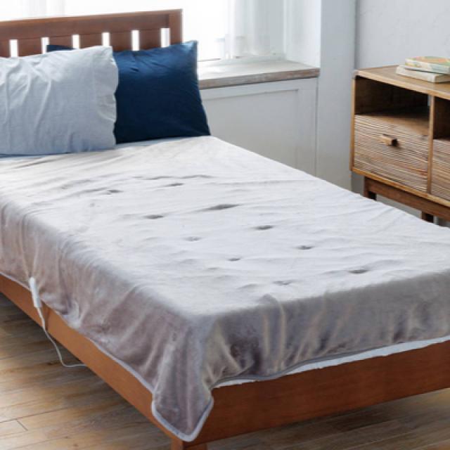 電気毛布 掛け敷き 掛け毛布 敷き毛布 188x130cm 無地 フランネル 洗える 省エネ 温度調節 室温センサー ダニ退治