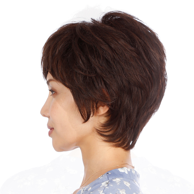 レディースフルウィッグ「リュネール」エアリーショート／ブラウン