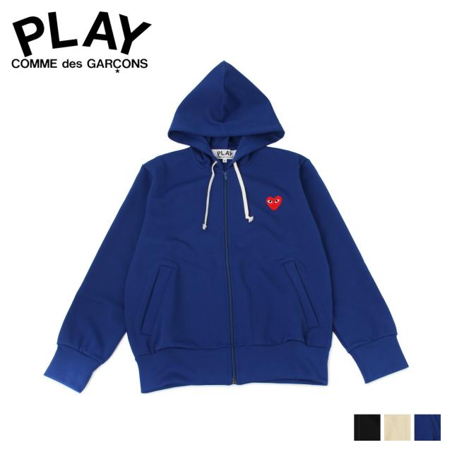 プレイ コムデギャルソン PLAY COMME des GARCONS パーカー スウェット フルジップ メンズ レディース HOODIE クリーム ブルー T172