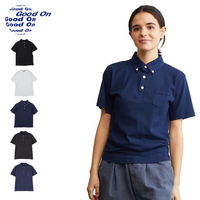 Good On グッドオン Tシャツ 半袖 ポロ ポケット 無地 SS POLO TEE-C ブラック ホワイト ネイビー GOST1103C