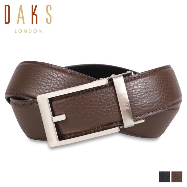 DAKS ダックス ベルト メンズ 本革 LEATHER BELT ブラック ダークブラウン 黒 DB16210