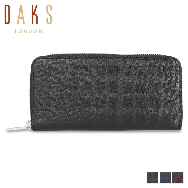 DAKS ダックス 長財布 メンズ ラウンドファスナー WALLET ブラック ネイビー ブラウン 黒 DP25918