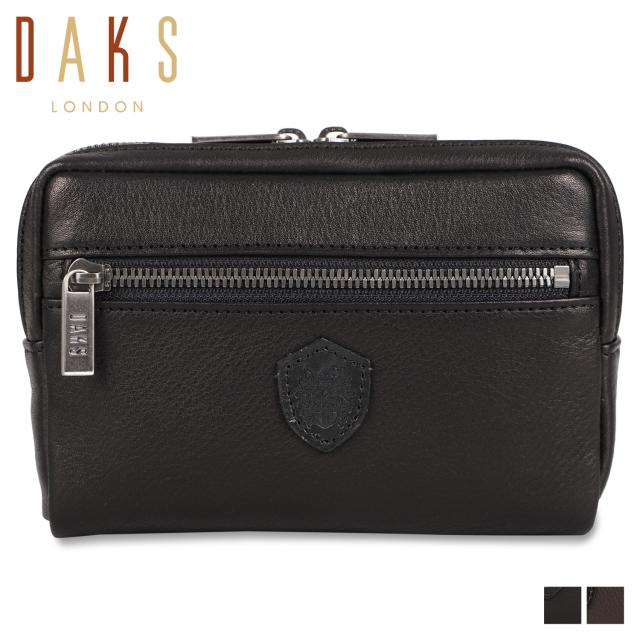 DAKS ダックス ベルトポーチ 小物入れ メンズ 本革 小さめ BELT POUCH ブラック ブラウン 黒 DA29416