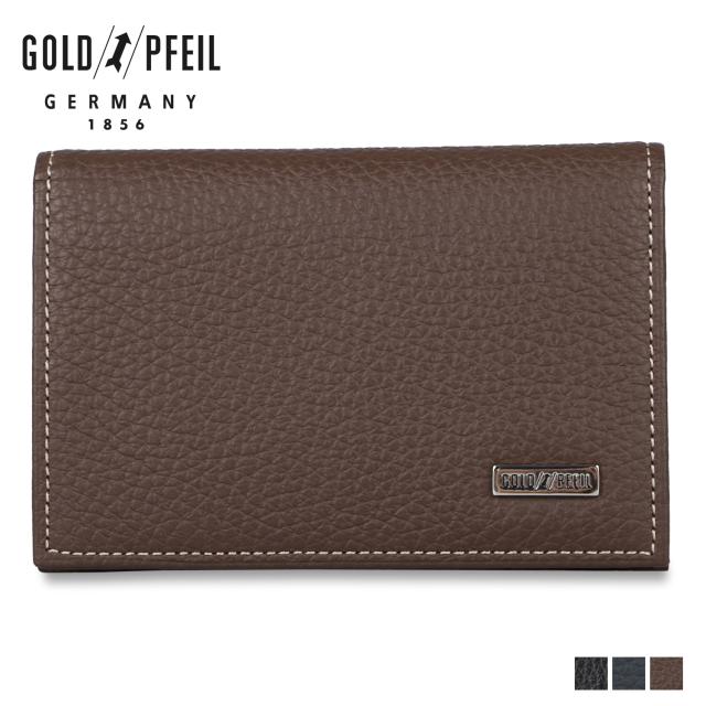 ゴールドファイル GOLD PFEIL カードケース 名刺入れ 定期入れ メンズ 本革 CARD CASE ブラック ネイビー ダーク ブラウン 黒 GP24485