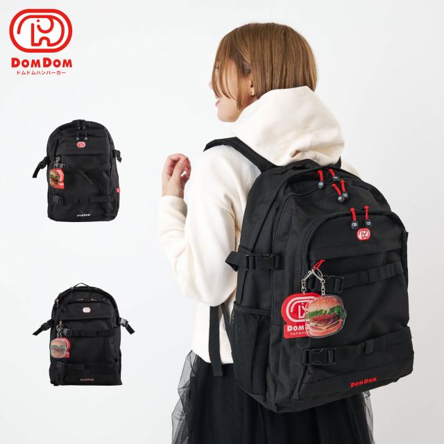 ドムドム DOMDOM リュック バッグ バックパック メンズ レディース 30L 撥水 大容量 ブラック DM002