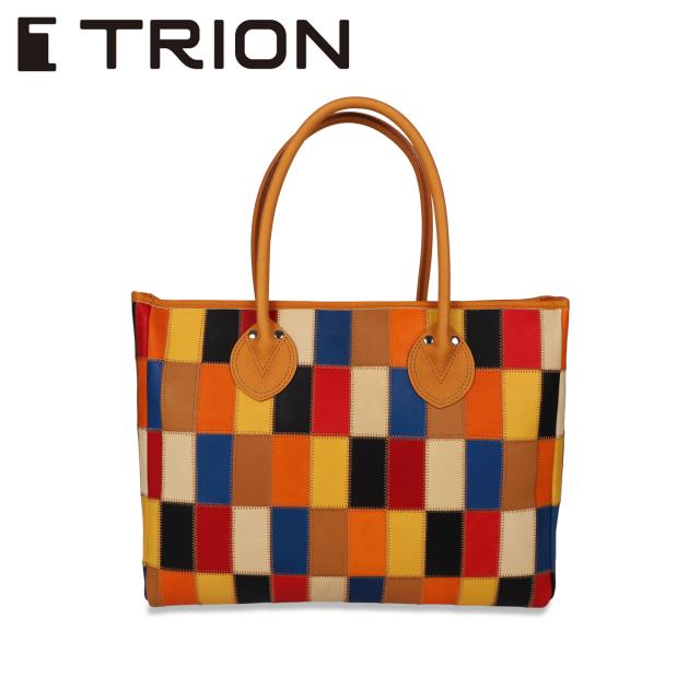 トライオン TRION バッグ トートバッグ メンズ レディース パネルレザー 横型 TOTE マルチカラー DPC260M